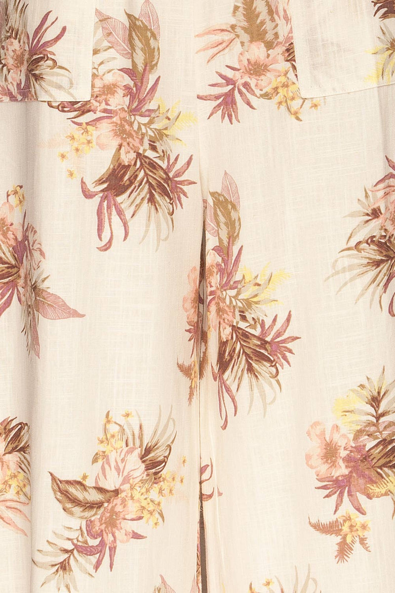 Jagienka White Floral Wide Leg Jumpsuit | La petite garçonne
