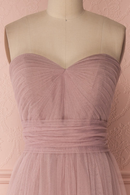Linaya Dusty Rose Draped Bustier Empire Gown | Boudoir 1861