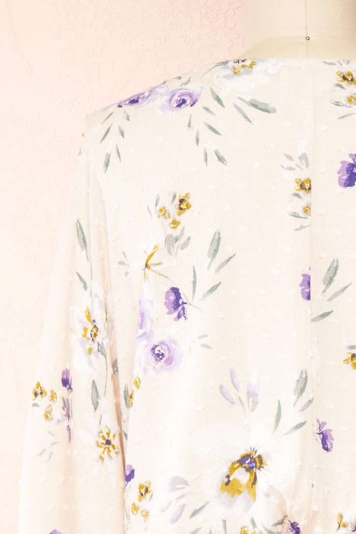 Mercy White Floral V-Neck Buttoned Romper | Boutique 1861