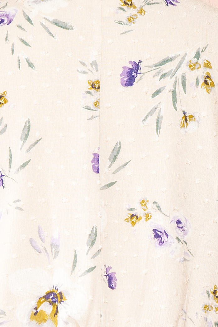 Mercy White Floral V-Neck Buttoned Romper | Boutique 1861