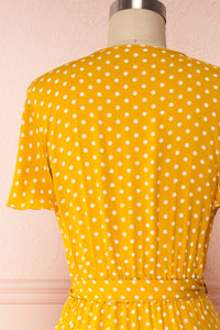 Millicent Yellow & White Polka Dot Dress | Boutique 1861