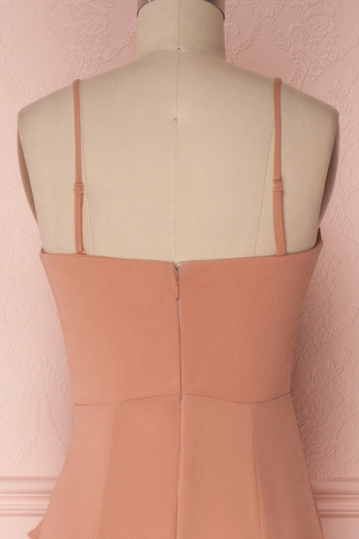 Nurain Sand Ruffled Maxi Mermaid Bustier Dress | Boudoir 1861