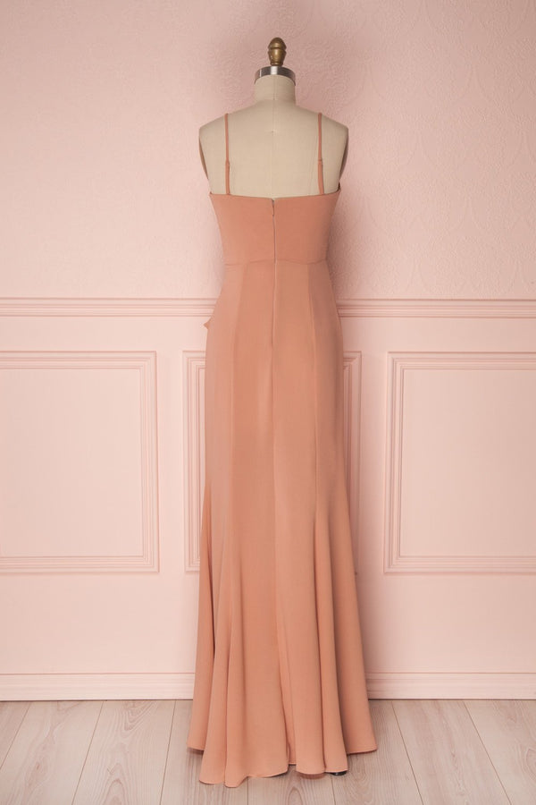 Nurain Sand Ruffled Maxi Mermaid Bustier Dress | Boudoir 1861