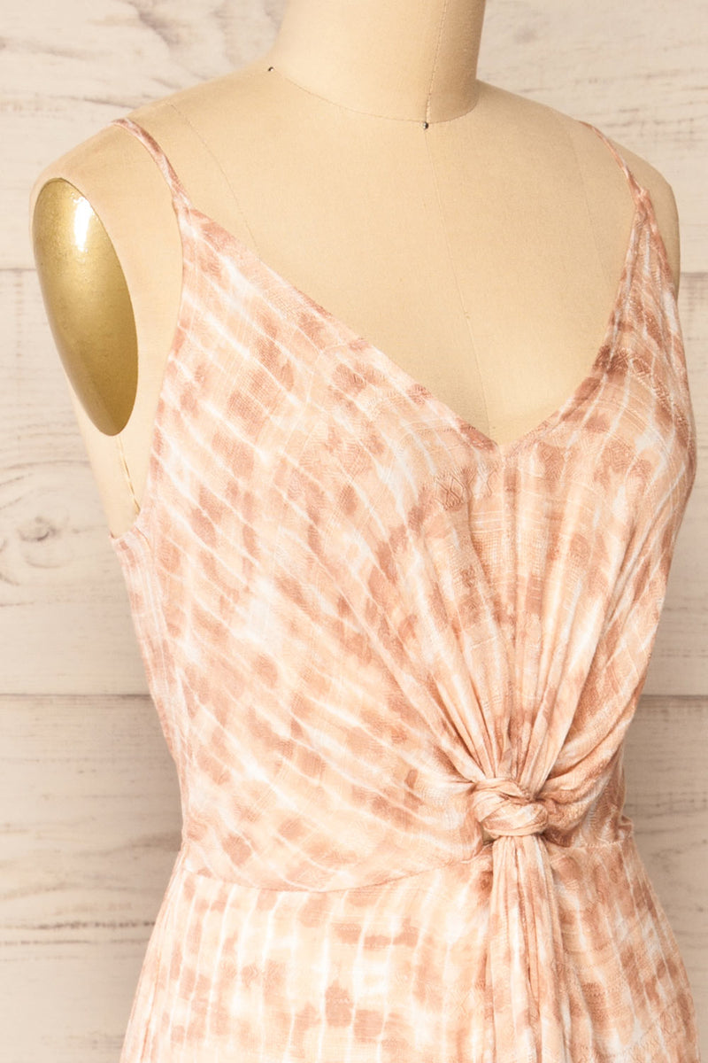 Pecs Peach Tie-Dye Knotted Maxi Dress w/ Slit | La petite garçonne
