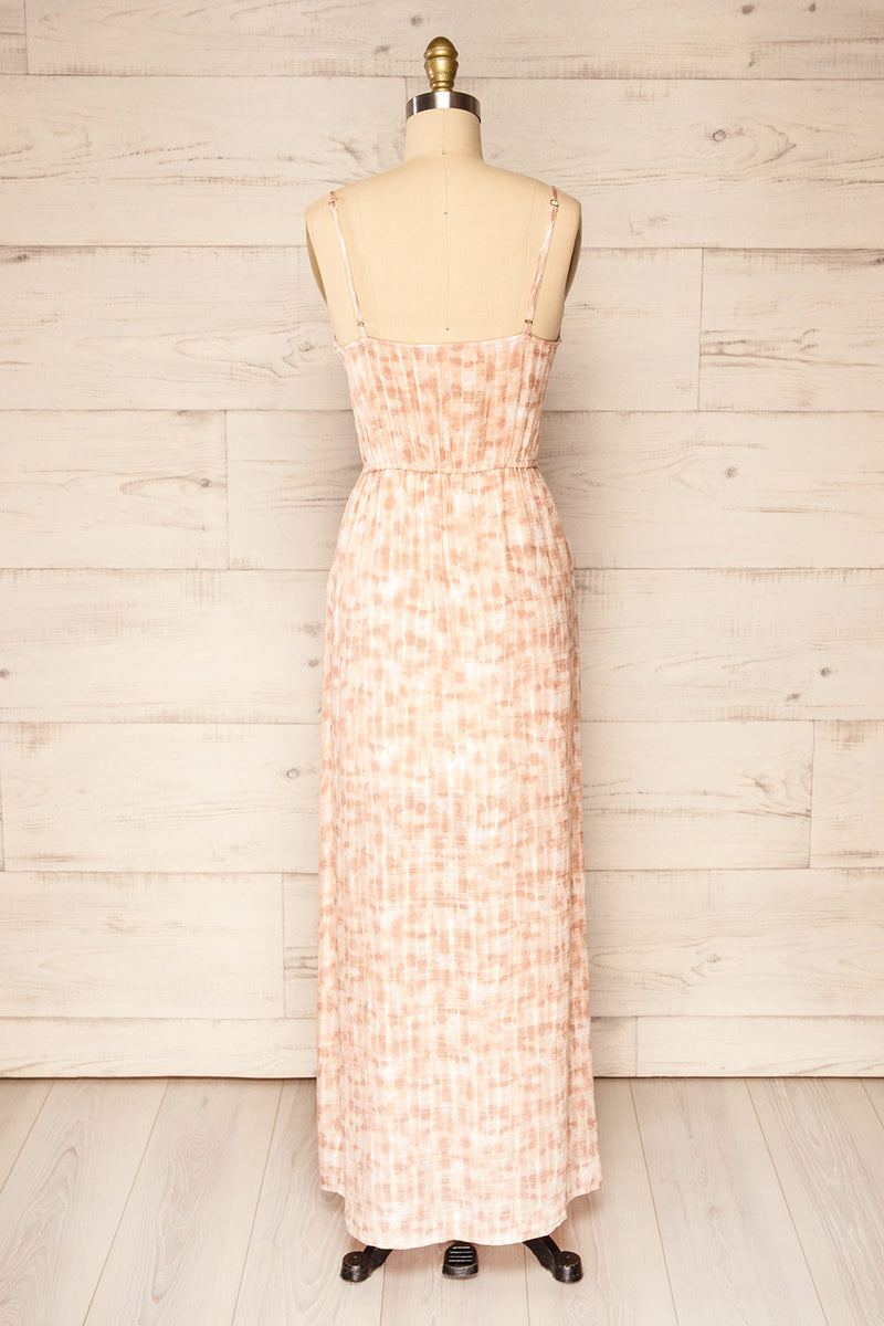 Pecs Peach Tie-Dye Knotted Maxi Dress w/ Slit | La petite garçonne