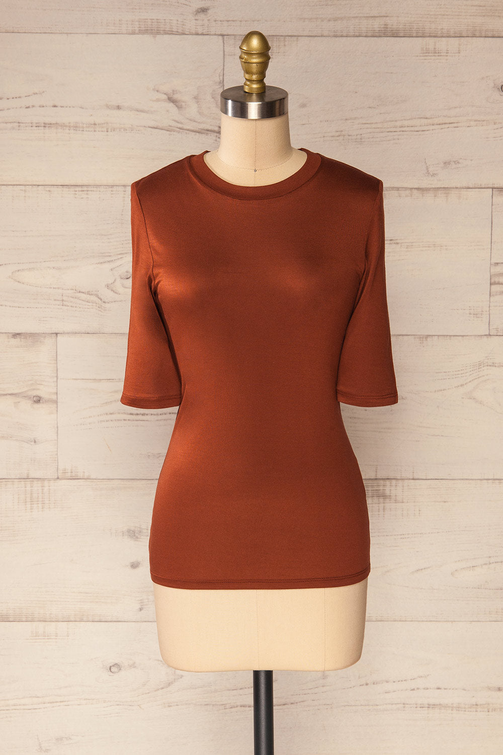 Renaix Rust Fitted Basic T-Shirt | La petite garçonne