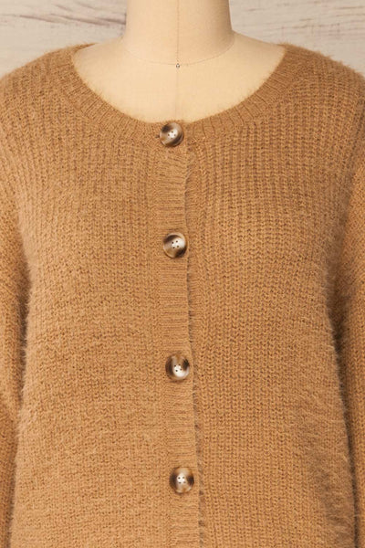 Set Ajka Camel Fuzzy Cardigan & Cami Set | La petite garçonne