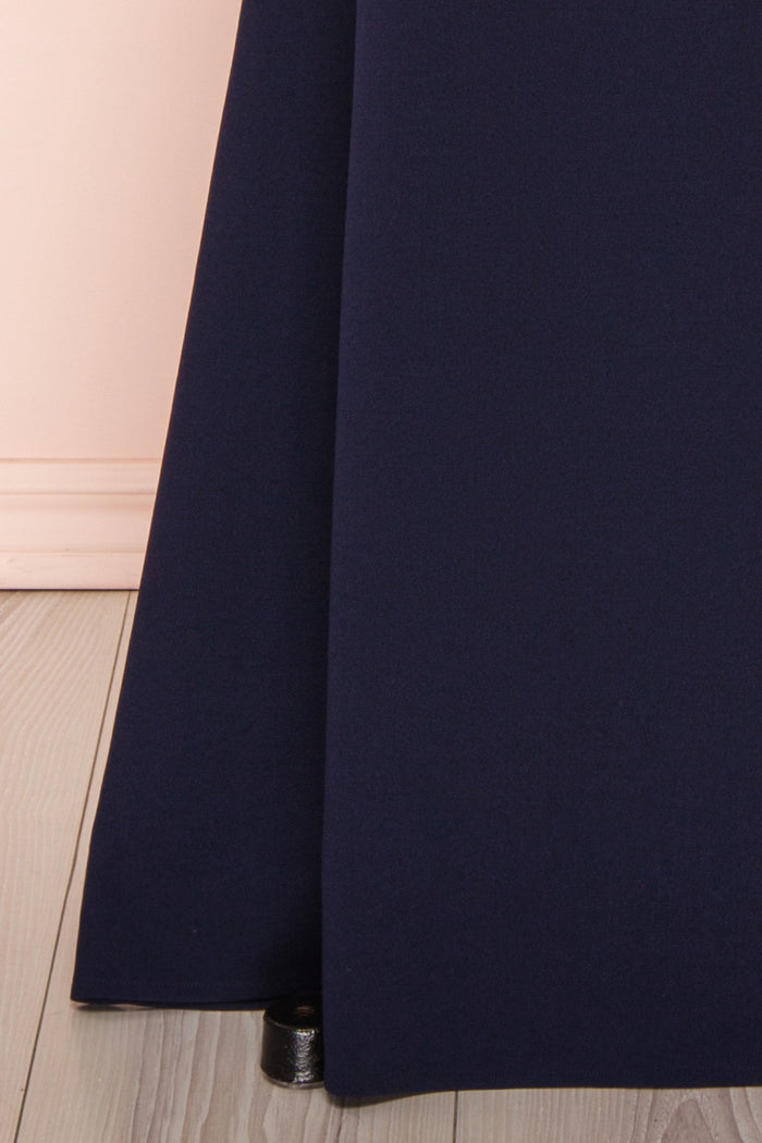 Shimi Navy Blue Floral Embroidered Prom Dress | Boudoir 1861