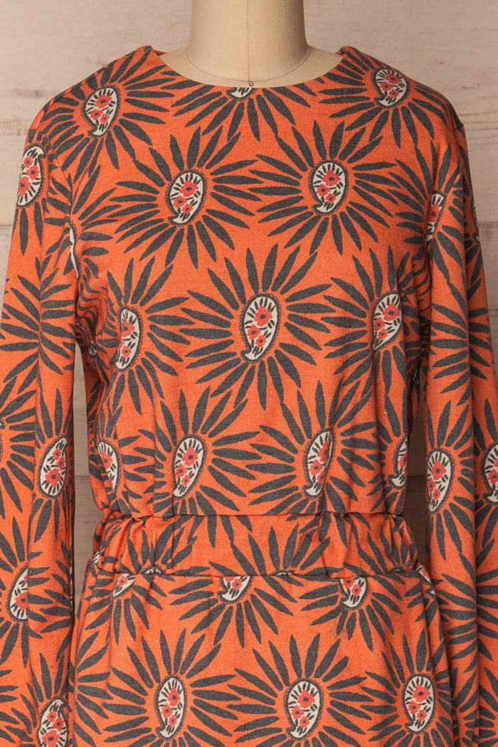 Surice Orange Printed Tunic Dress | La petite garçonne