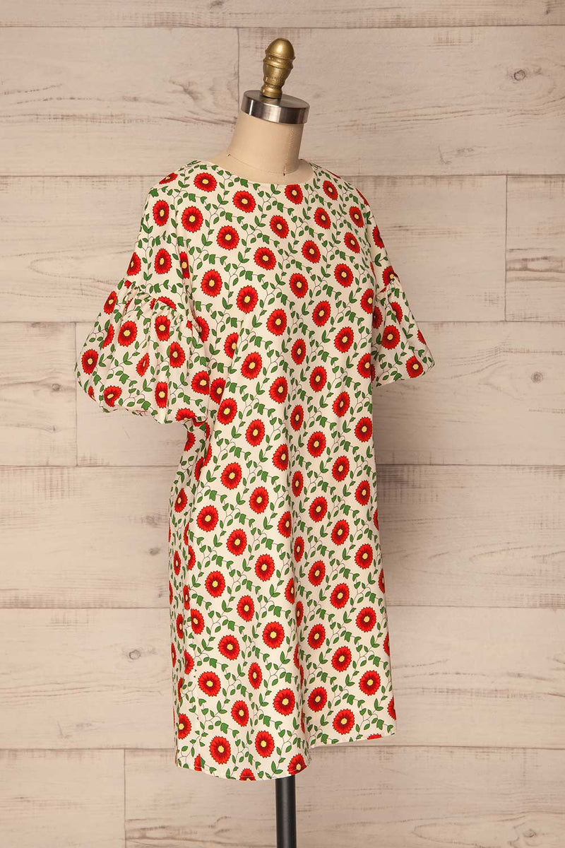 Voloder Floral Short Sleeved Tunic Dress | La Petite Garçonne