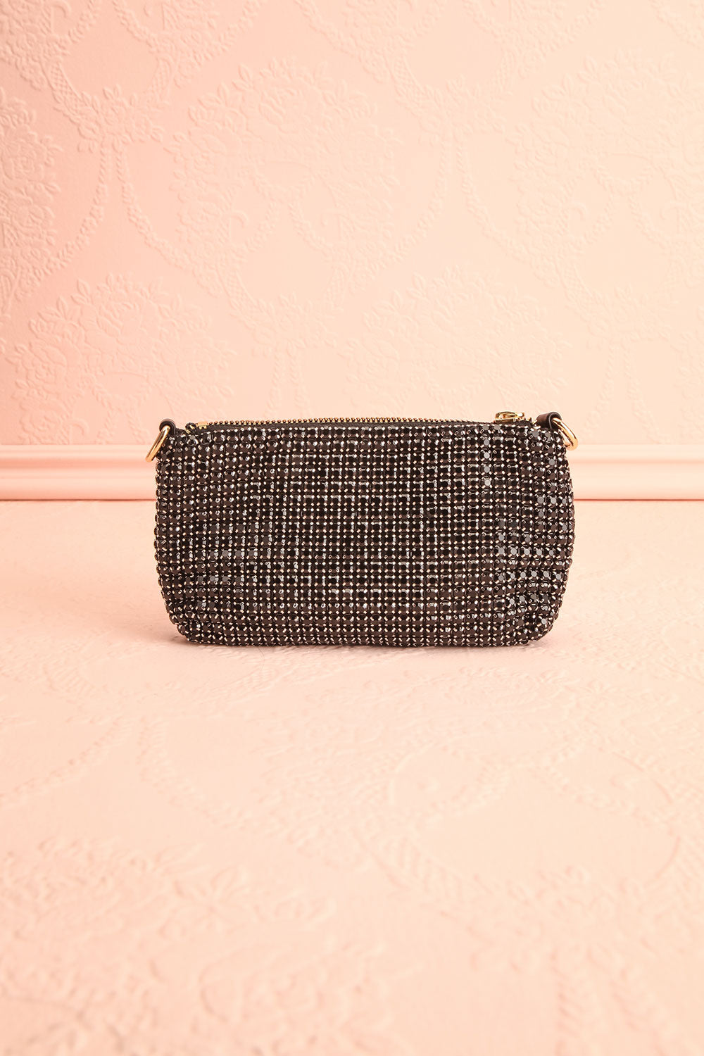 A La Brunante Black Crystal Clutch Bag | Boutique 1861