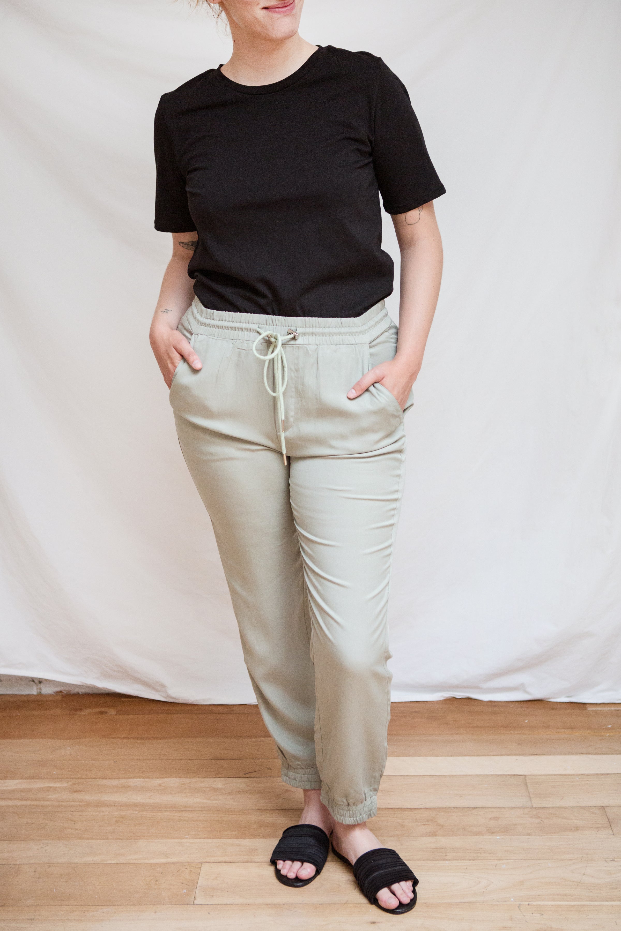 Puck Blue High-Waisted Drawstring Pants | La petite garçonne
