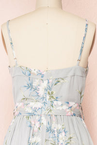 Baluke Grey Floral Belted Wide Leg Jumpsuit | Boutique 1861