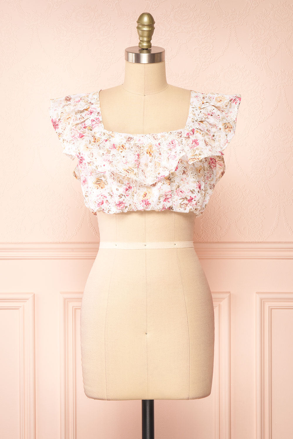 Birtha Floral Openwork Cropped Top | Boutique 1861