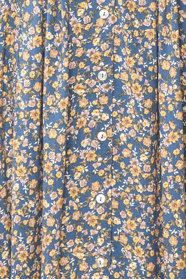 Bryttany Short Sleeve Floral Shirt Collar Midi Dress | Boutique 1861