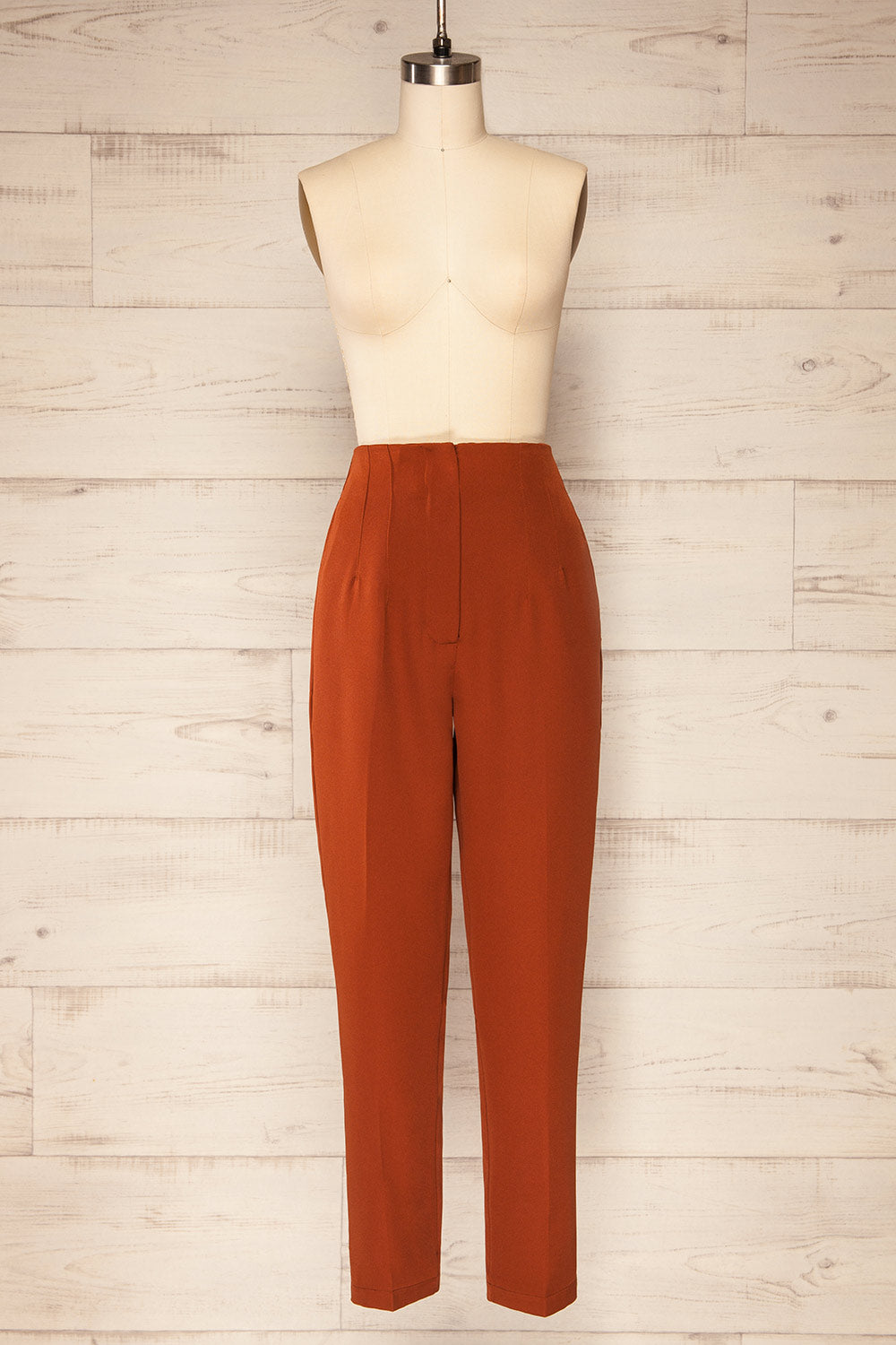 Bustranden Rust Fitted High-Waisted Pants | La petite garçonne