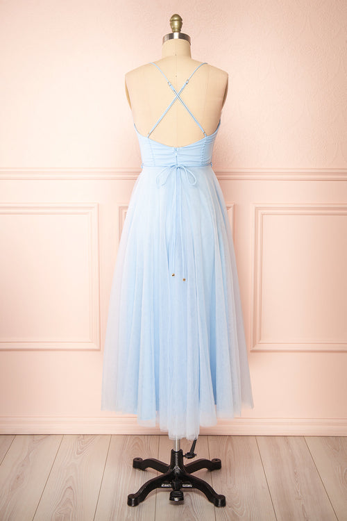Chaya Blue Midi Tulle Dress w/ Corset | Boutique 1861