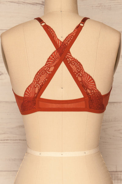 Chiavari Rust Red Lace & Mesh Bralette | La Petite Garçonne