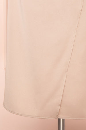 Chloe Champagne Silky Midi Slip Dress | Boutique 1861