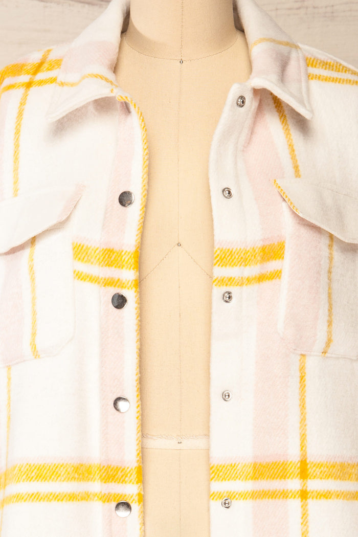 Crocci Mustard Plaid Shacket w/ Front Pockets | La petite garçonne