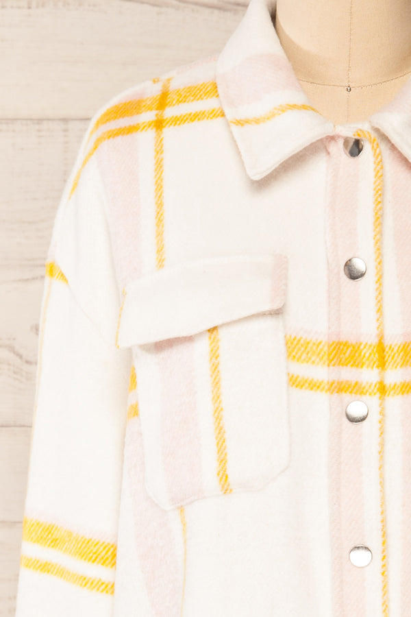 Crocci Mustard Plaid Shacket w/ Front Pockets | La petite garçonne