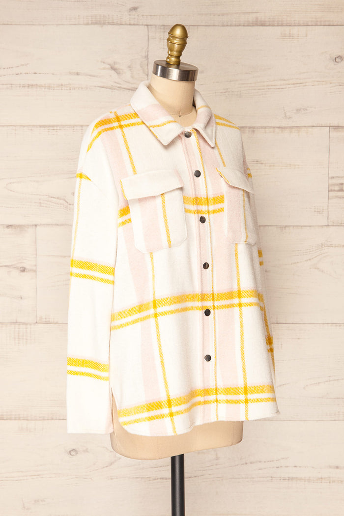 Crocci Mustard Plaid Shacket w/ Front Pockets | La petite garçonne