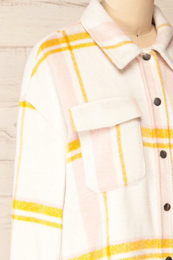Crocci Mustard Plaid Shacket w/ Front Pockets | La petite garçonne