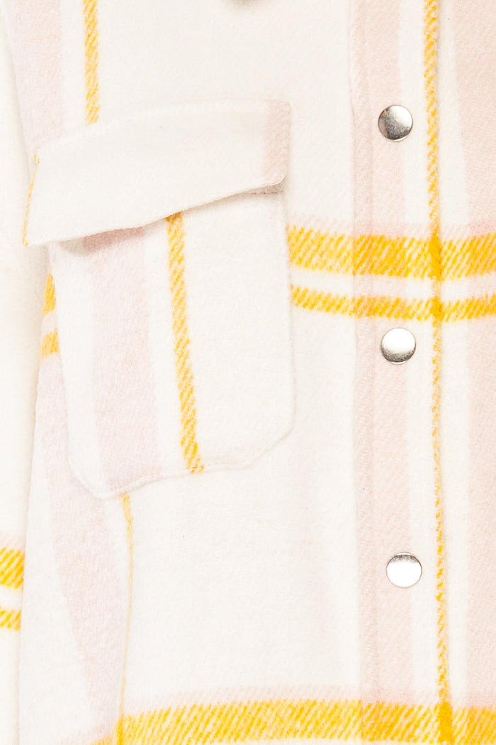 Crocci Mustard Plaid Shacket w/ Front Pockets | La petite garçonne