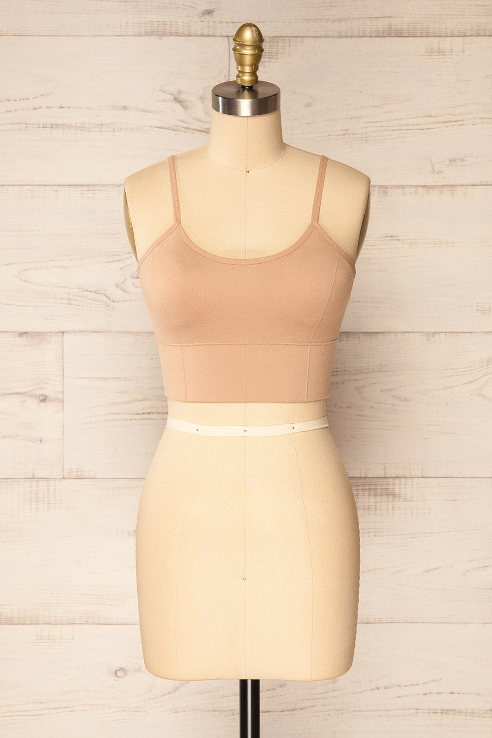 Dezra Beige Textured Bralette | La petite garçonne
