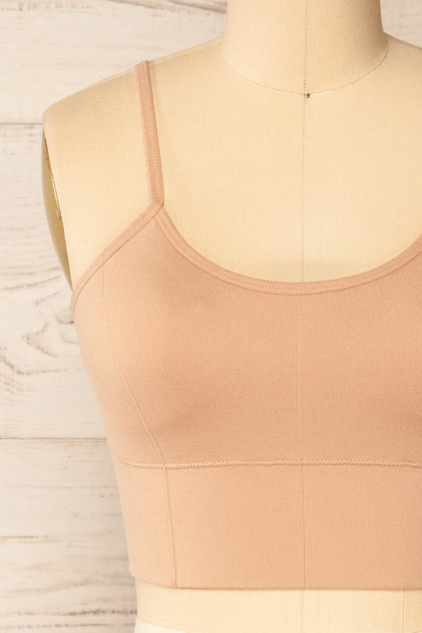 Dezra Beige Textured Bralette | La petite garçonne