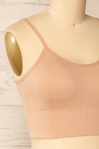 Dezra Beige Textured Bralette | La petite garçonne