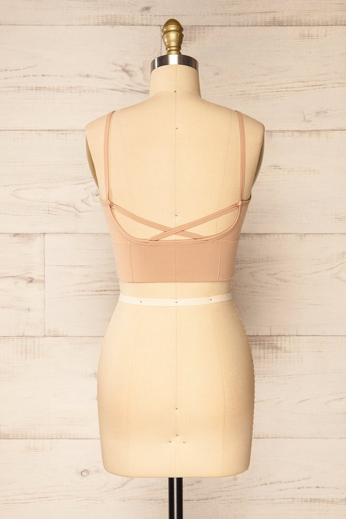 Dezra Beige Textured Bralette | La petite garçonne