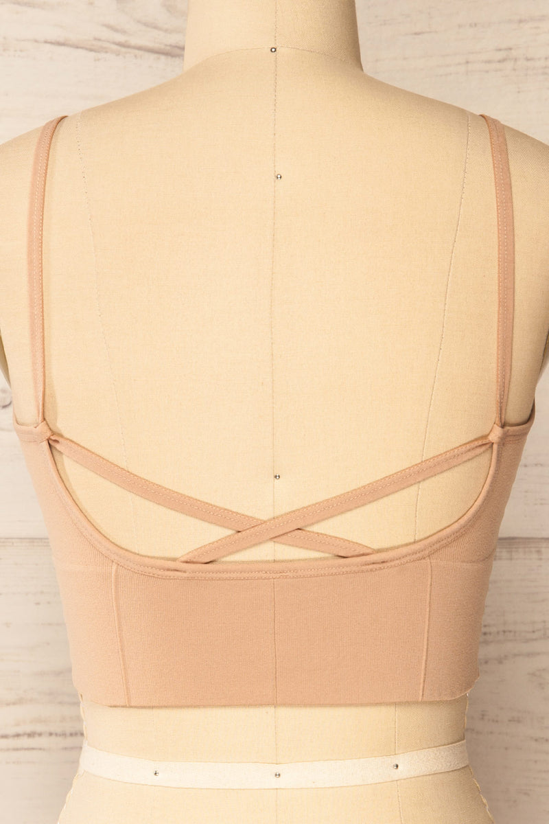 Dezra Beige Textured Bralette | La petite garçonne