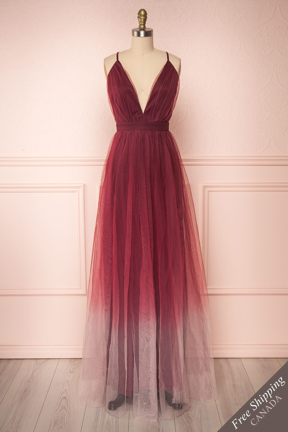 Docina Volcano Burgundy Tulle Prom Dress | Boutique 1861