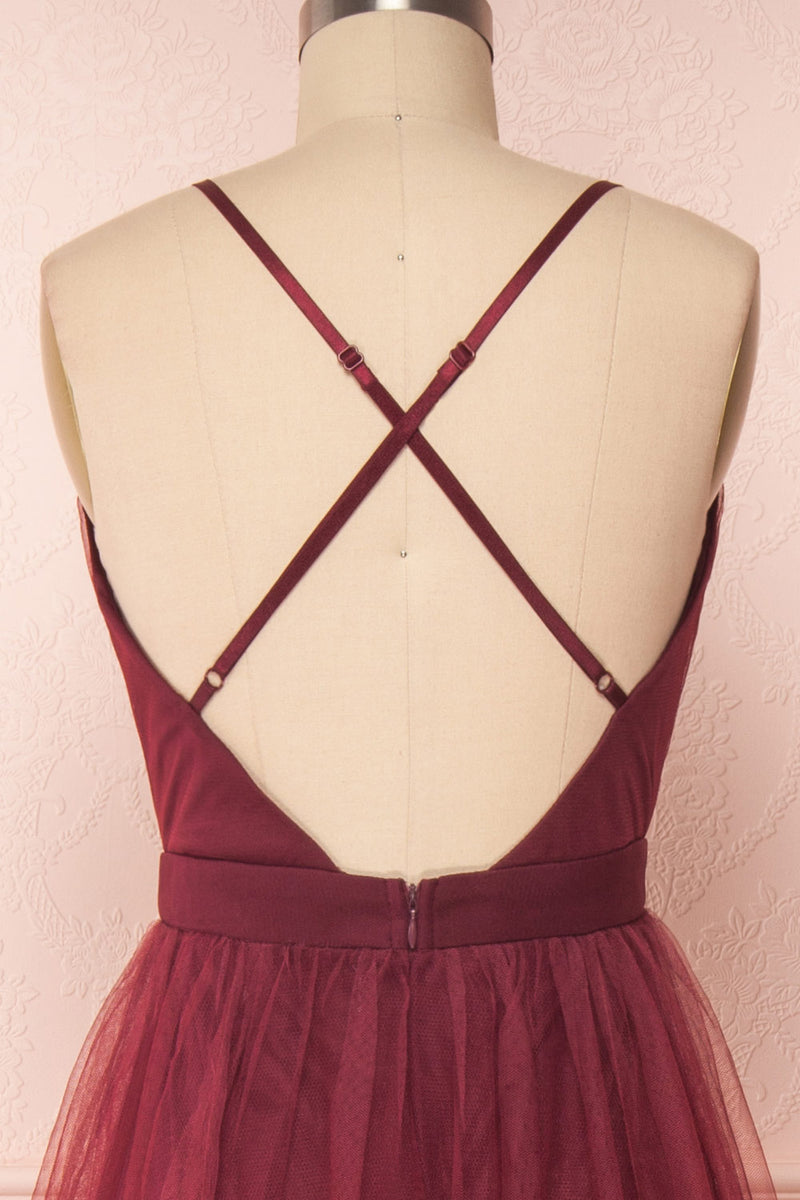 Docina Volcano Burgundy Tulle Prom Dress | Boutique 1861