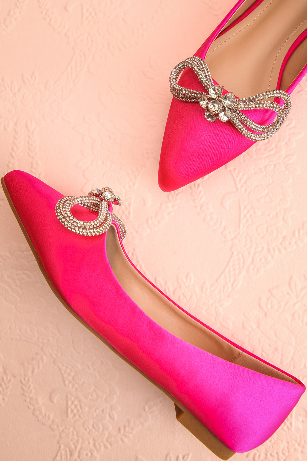 Effet Fuchsia Ballet Flats w/ Sequin Bow | Boutique 1861