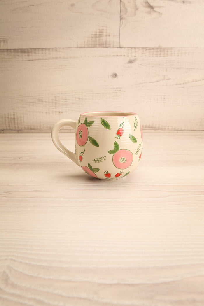 Frappe Beige Mug w/ Floral & Fruits Pattern | La petite garçonne