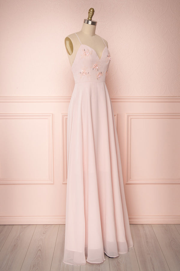 Gurito Blush Pink A-Line Gown w/ Crystals | Boutique 1861