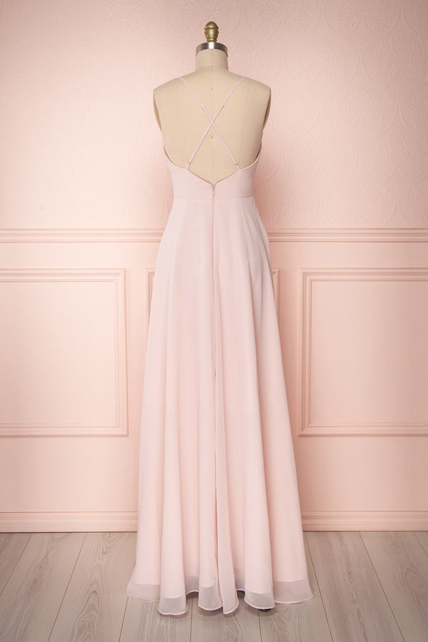 Gurito Blush Pink A-Line Gown w/ Crystals | Boutique 1861