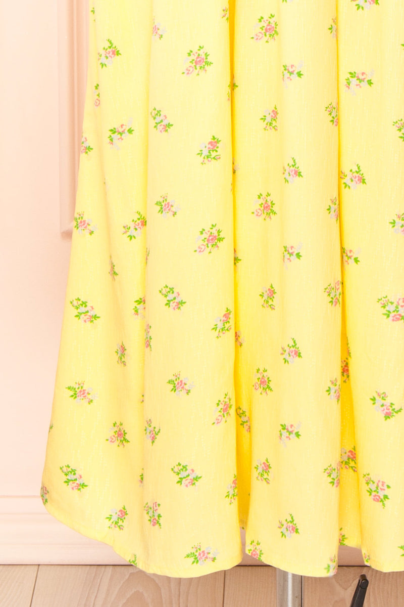 Hapi Yellow Floral Midi Dress | Boutique 1861