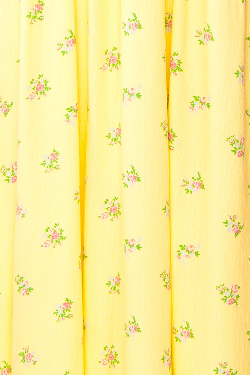 Hapi Yellow Floral Midi Dress | Boutique 1861