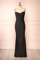 Kristen Black Fitted Maxi Dress w/ Cowl Neck | Boutique 1861
