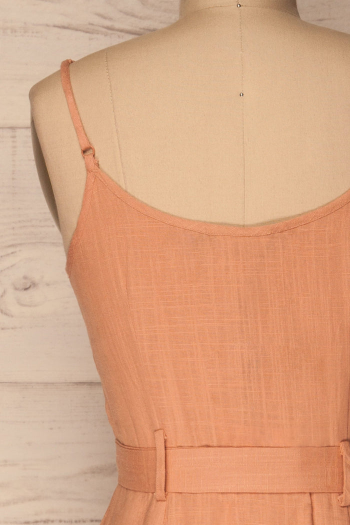 Krouna Day Salmon Pink Button-Up Midi Dress | La Petite Garçonne