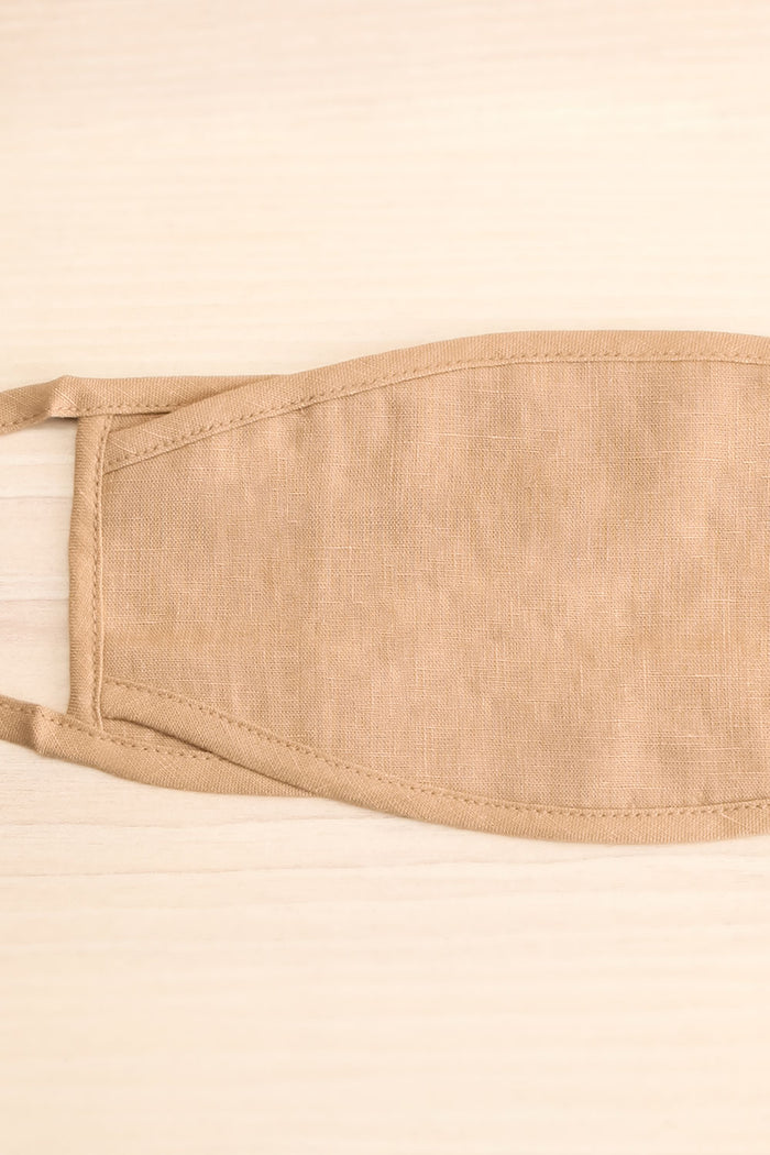Linen Face Mask Tan | La petite garçonne