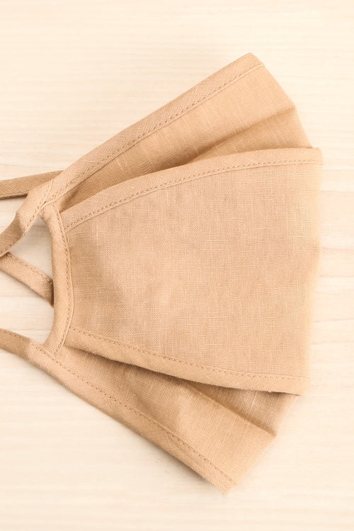 Linen Face Mask Tan | La petite garçonne