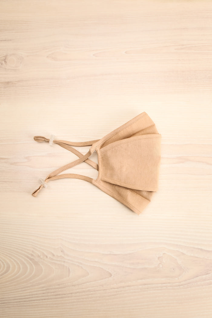 Linen Face Mask Tan | La petite garçonne