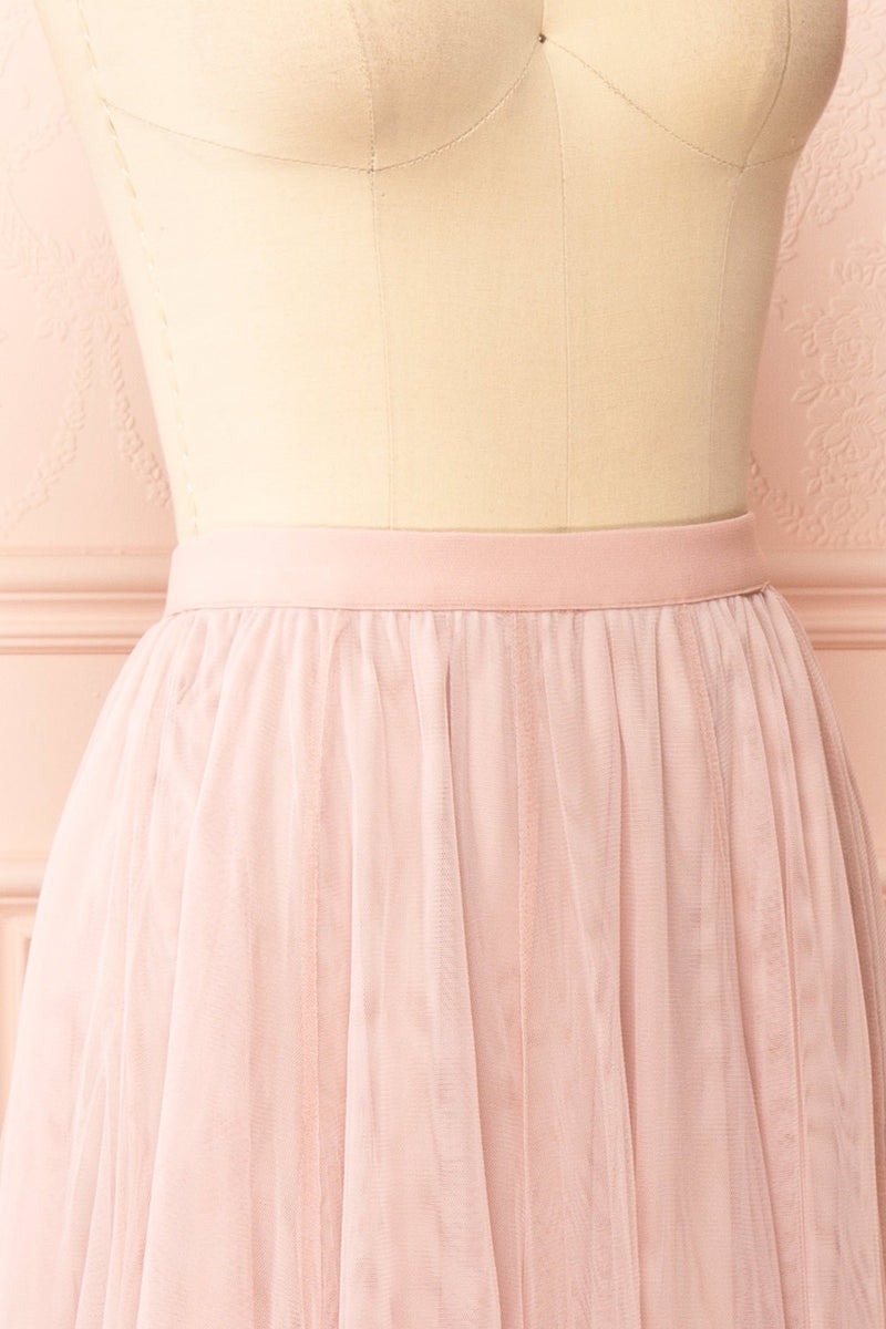 Manitou Pink A-line Midi Tulle Skirt | Boutique 1861