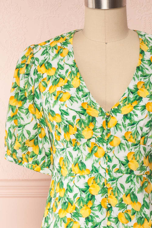 Marketa Green Patterned Midi Dress | Boutique 1861