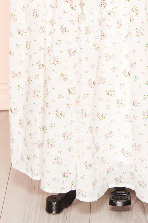 Matryoshka White Square Neck Tiered Maxi Dress | Boutique 1861