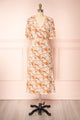 Neroli Rust Floral Midi Buttoned Wrap Dress | Boutique 1861